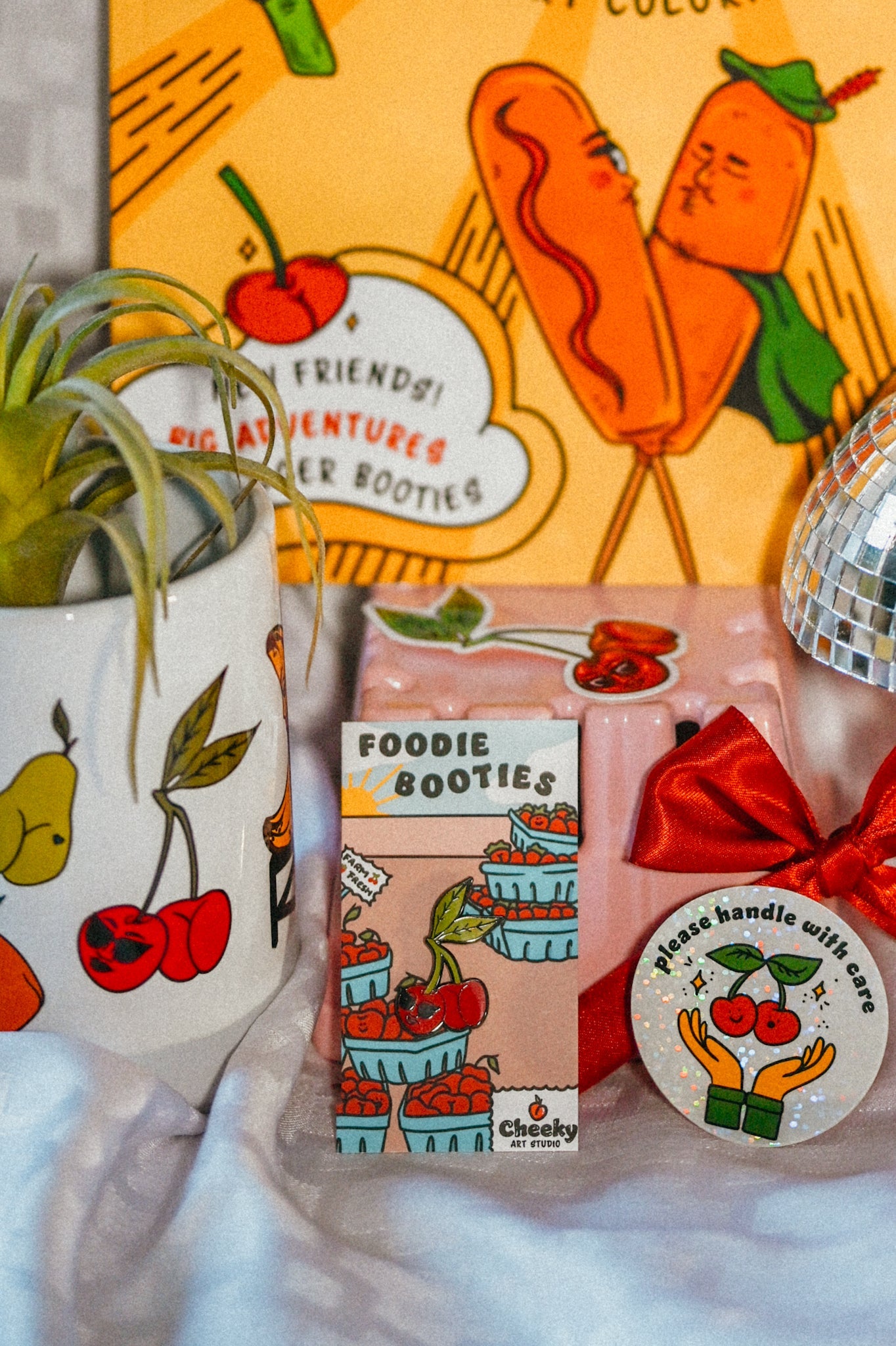 Cherry Booty Enamel Pin - Cheeky Art Studio - Portland, OR